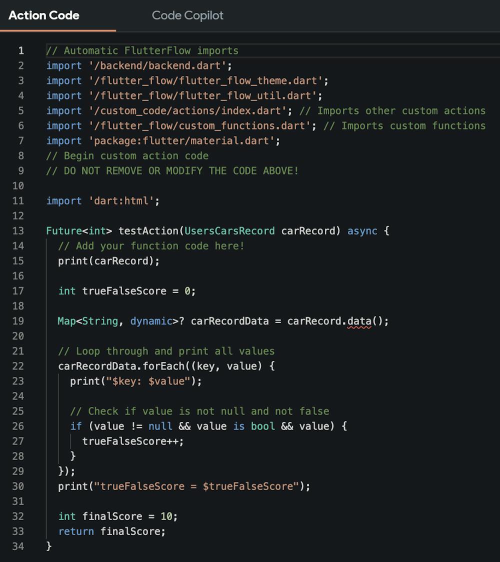 Working with Firebase document in custom action