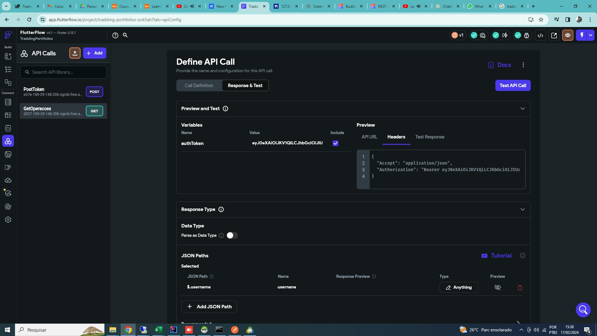 Return 200 but NULL Flutterflow