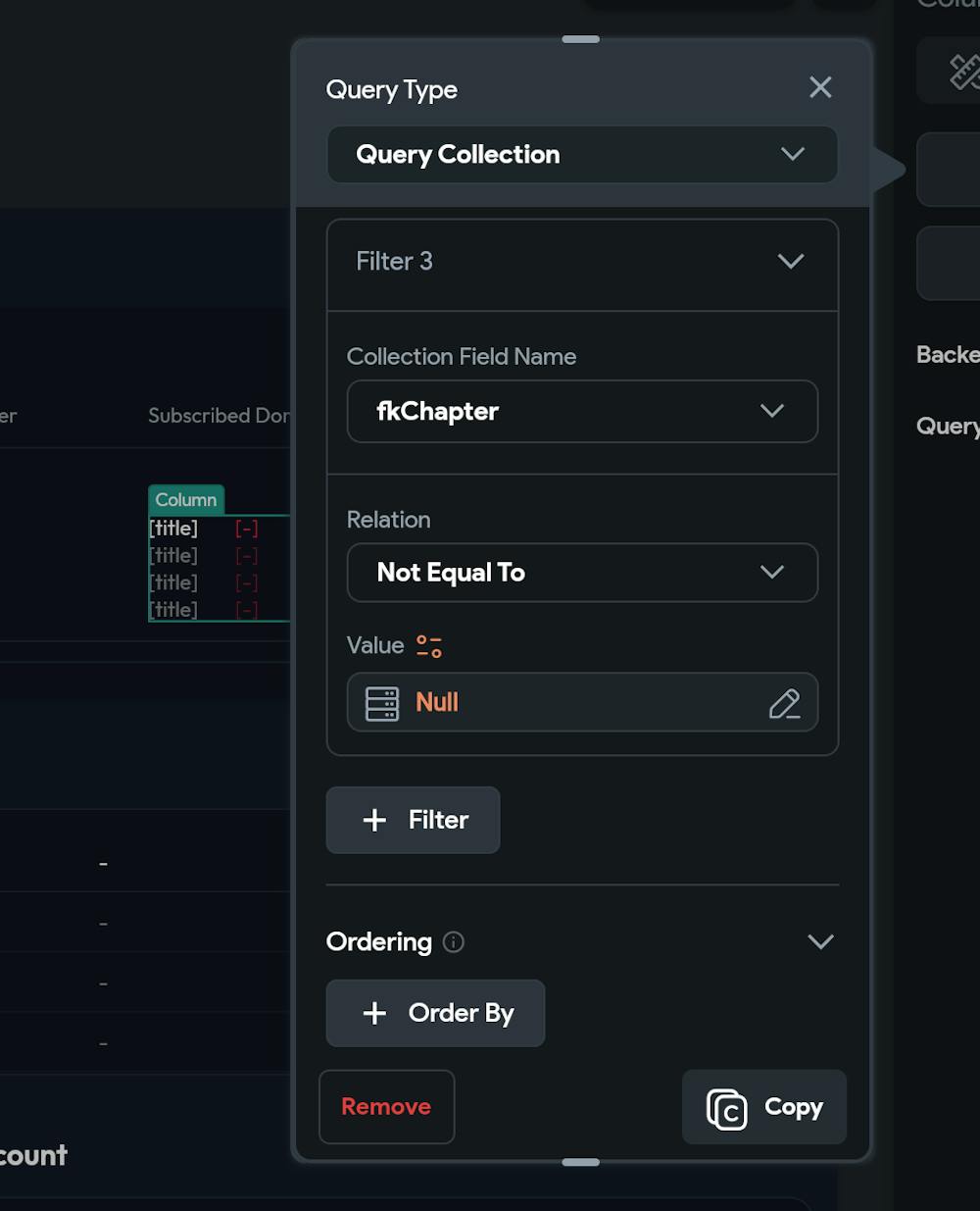 Backend Query WHERE Field IS NOT NULL Backend Query WHERE Field IS NOT NULL
