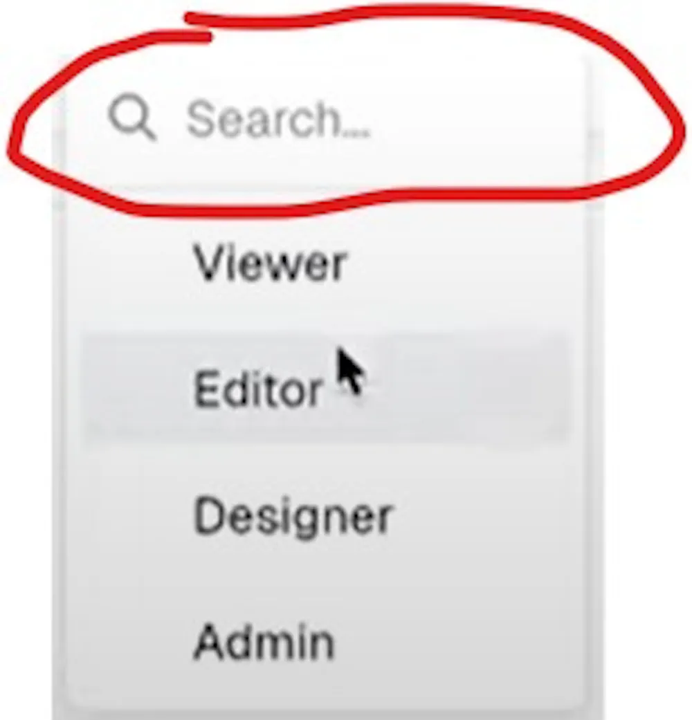 How to create a Dropdown menu with Search engine?