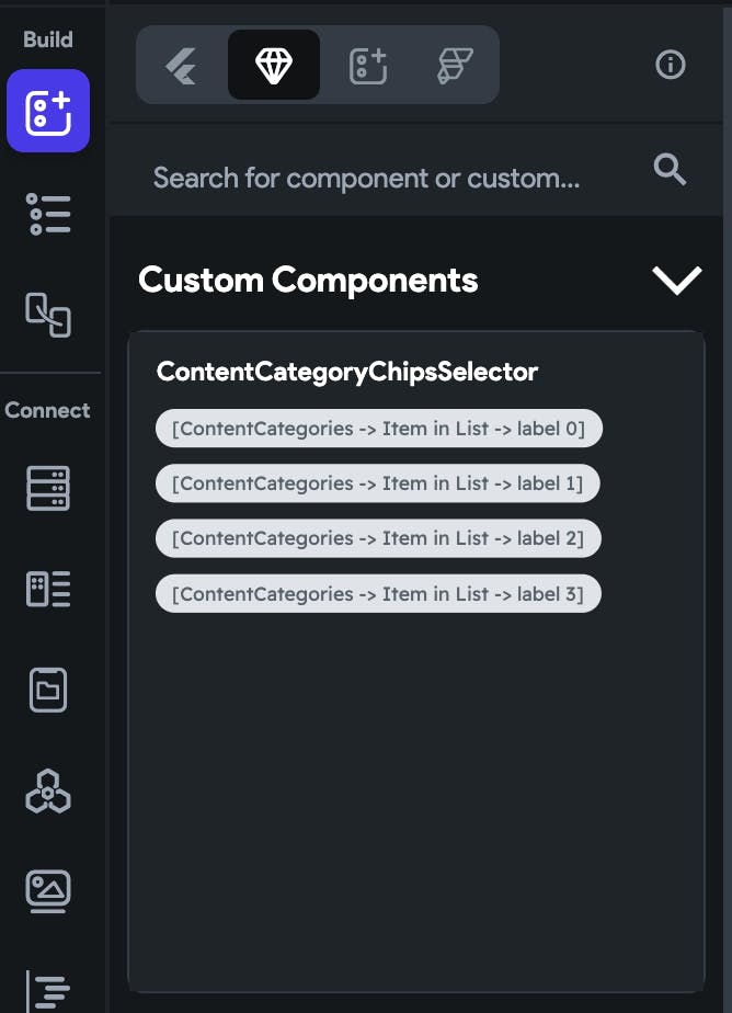 Custom component preview shows unfriendly UI when using dynamic values (ChoiceChips)