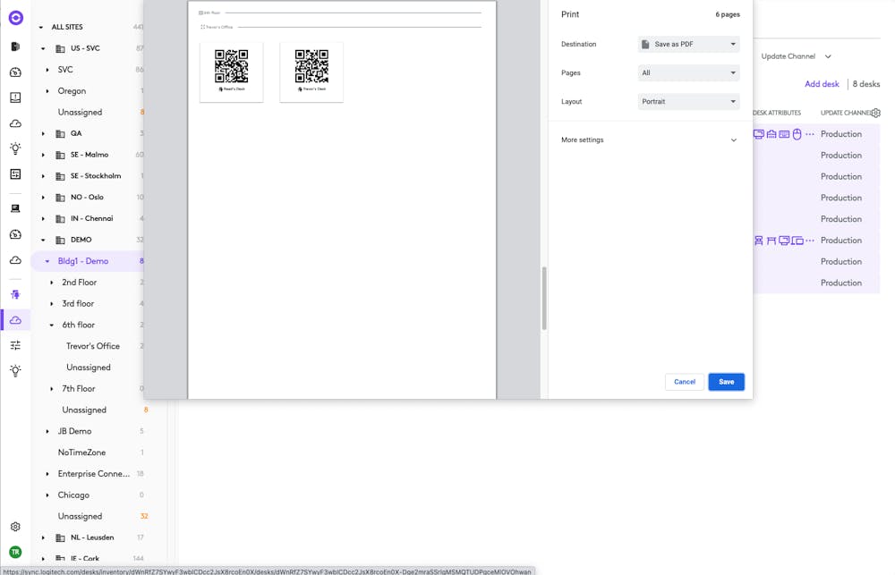 Using QR codes for Desk booking