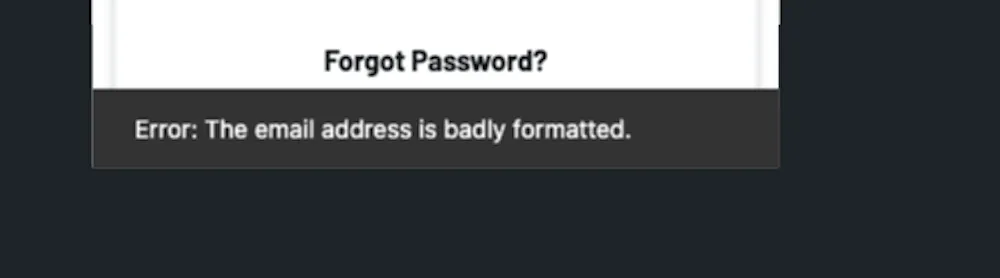 Email address is badly formatted?