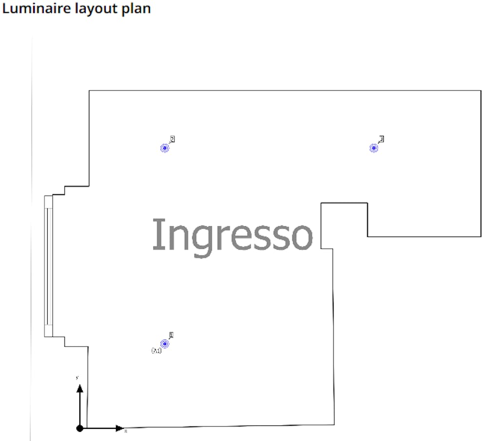Better placement of the coordinate system in the luminaire layout plan