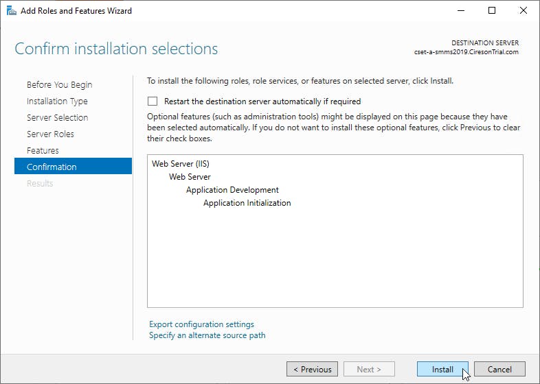 IIS Settings Best Practices for Cireson Analyst Portal