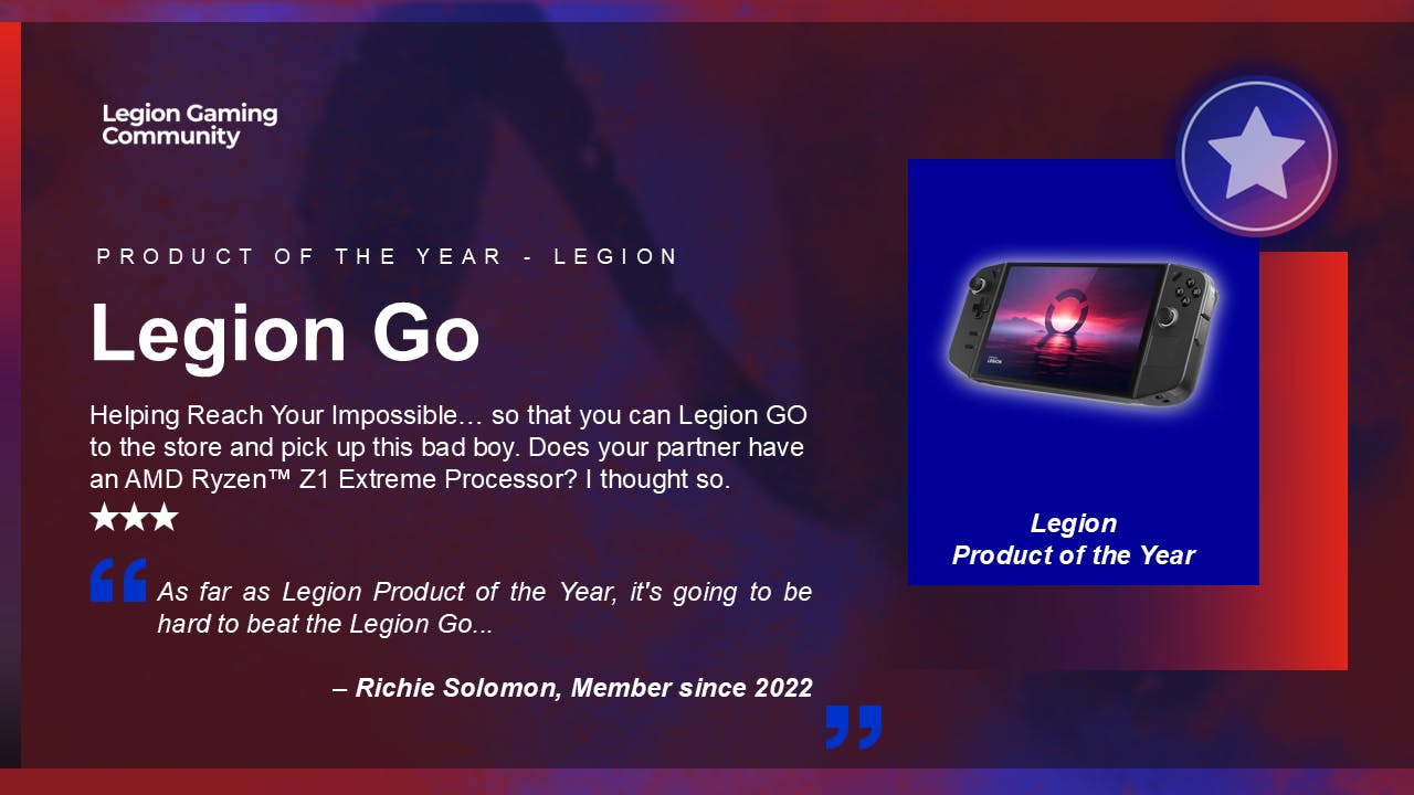 Winner Results - Lenovo Community Awards! | Legion Gaming Community