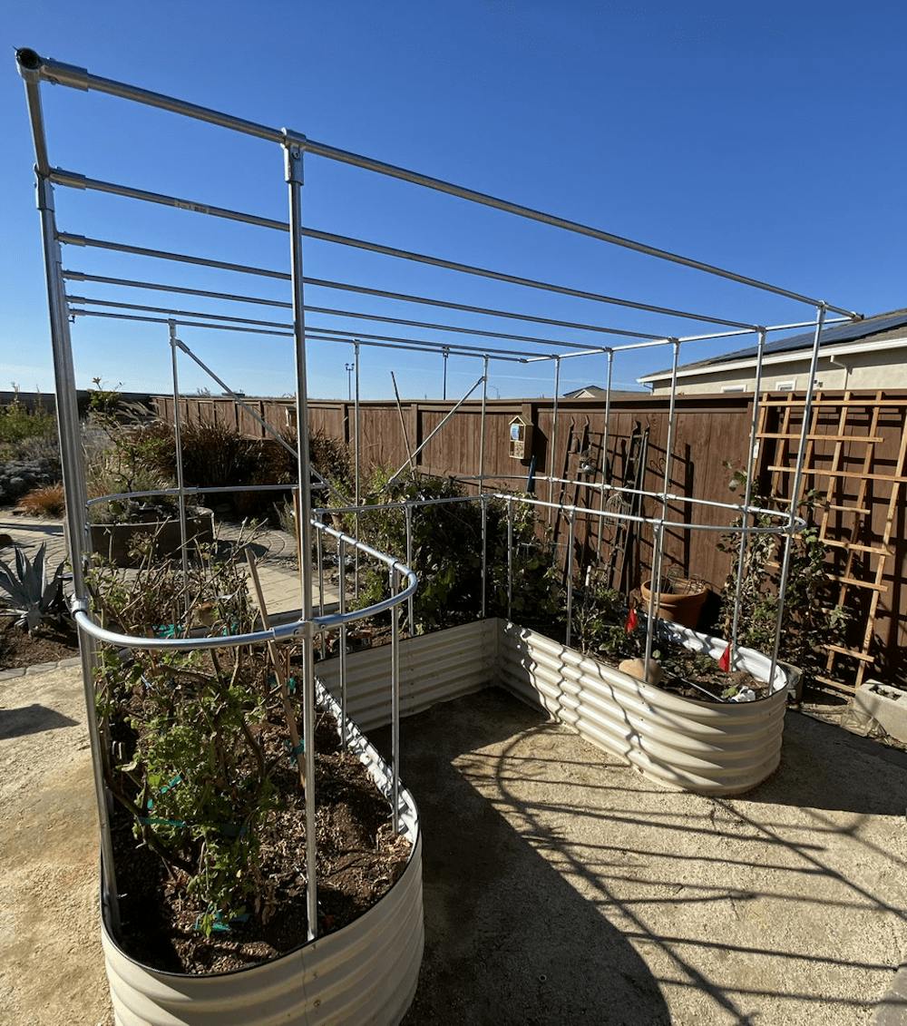 Jose also built some frost protection frames for h...