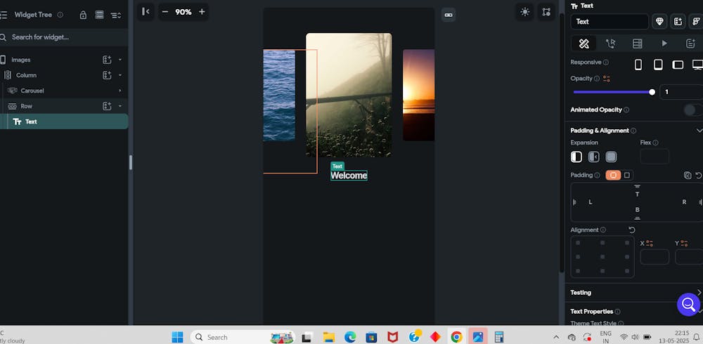 FlutterFlow sync carousel with text