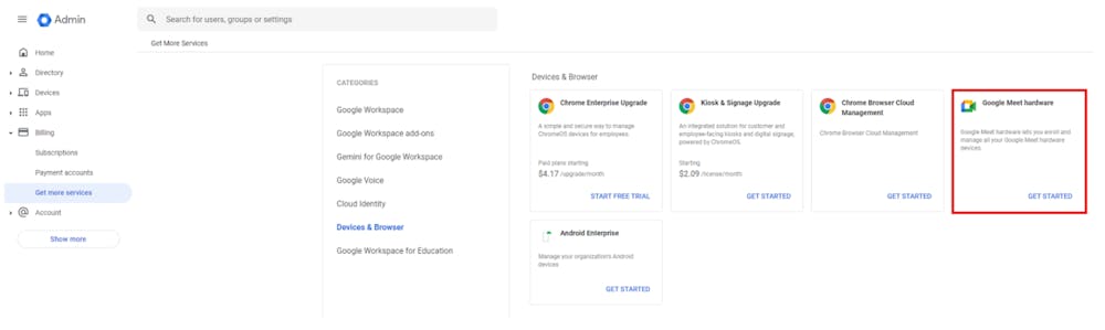 Google Meet Adds Self-Service to Hardware Licensing Options