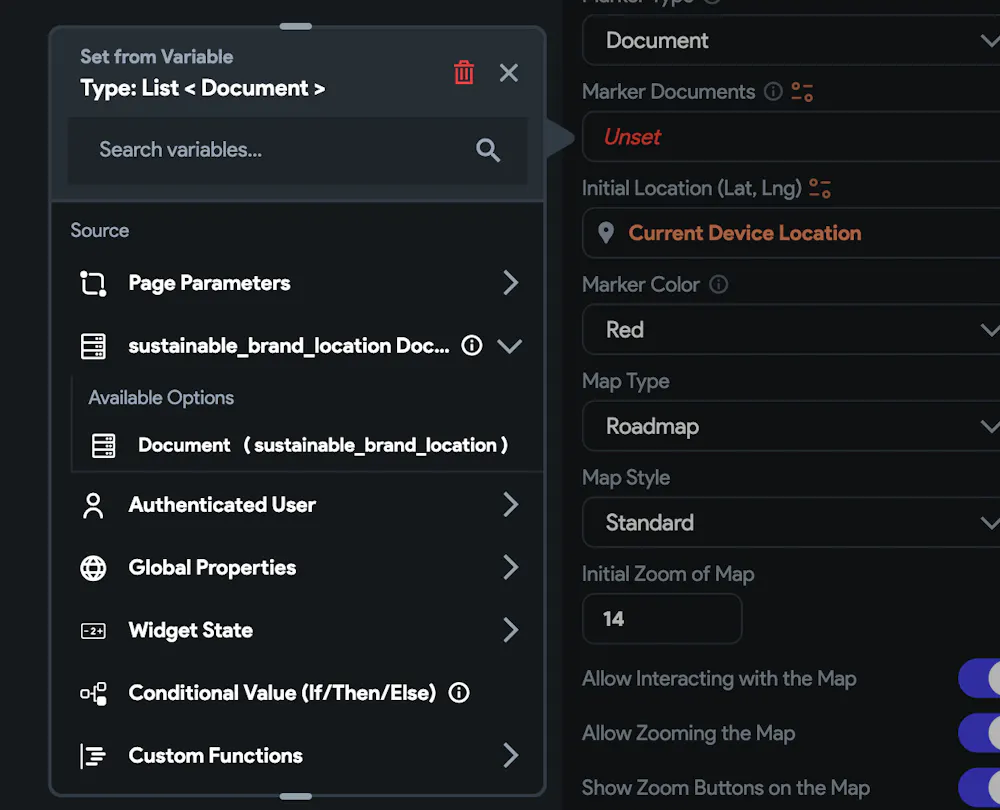 Unable to choose a document within marker document