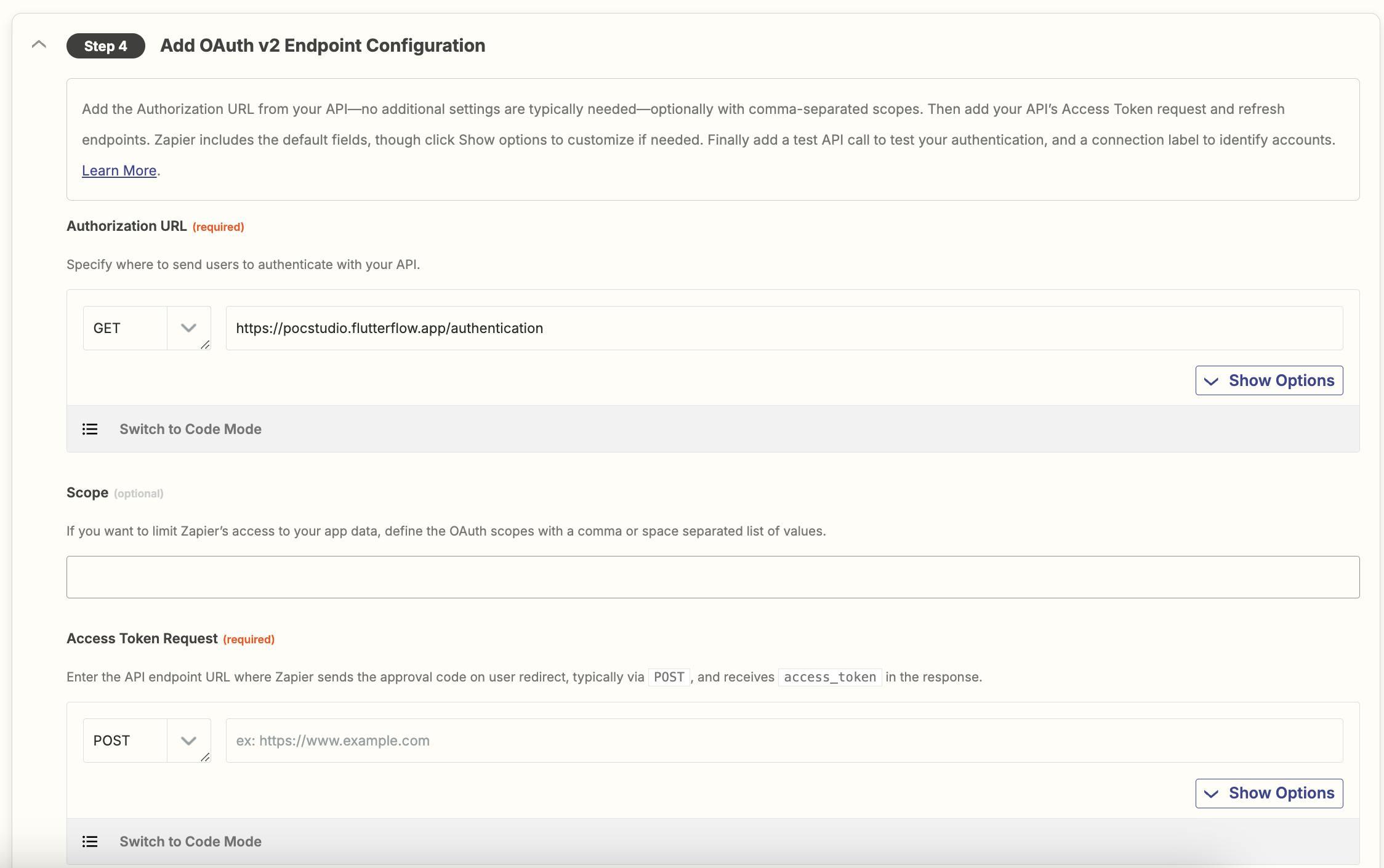 How to setup OAuth v2 for Zapier to connect with Flutterflow