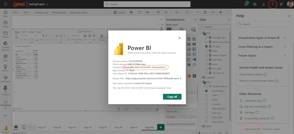 How to know your Power BI Activity ID?
