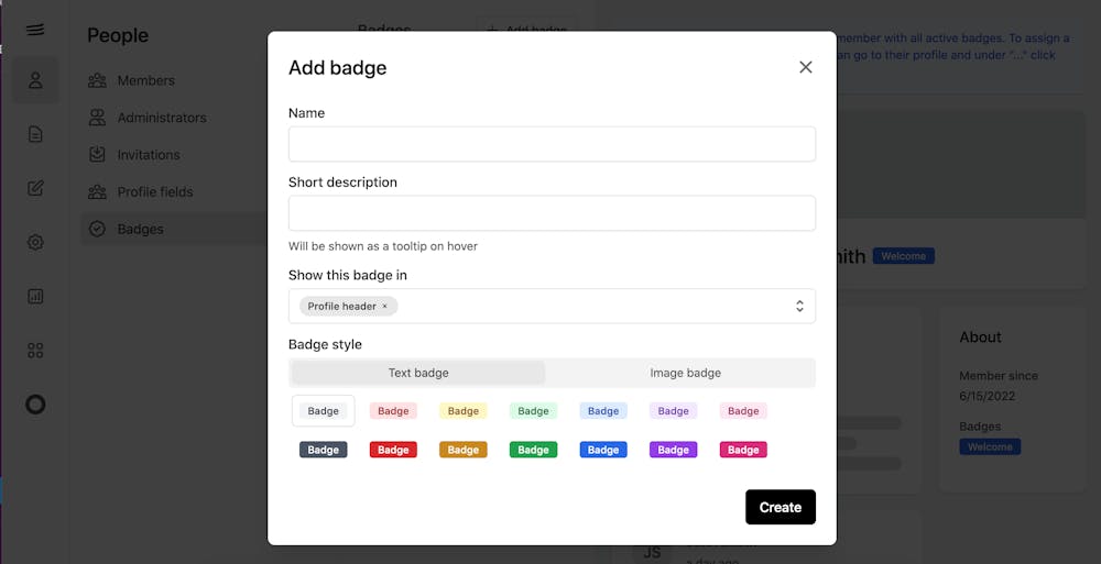 How to create and assign member badges