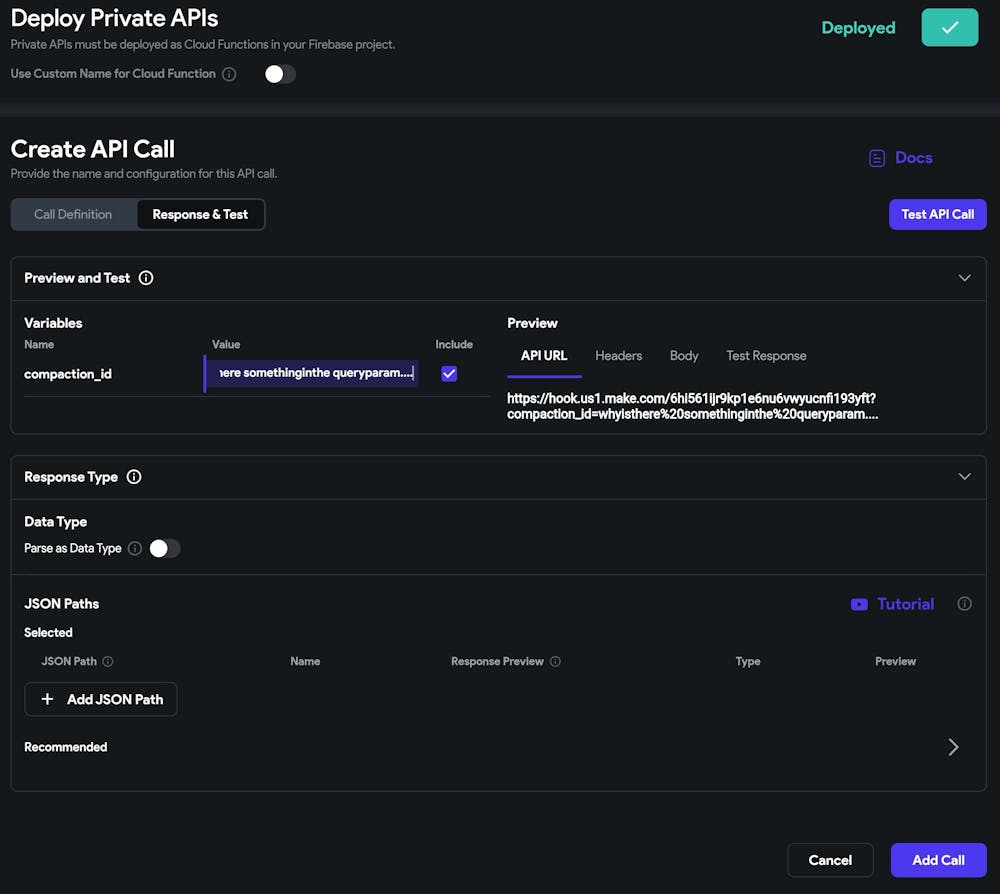 Why is a query parameter being appended in my API?