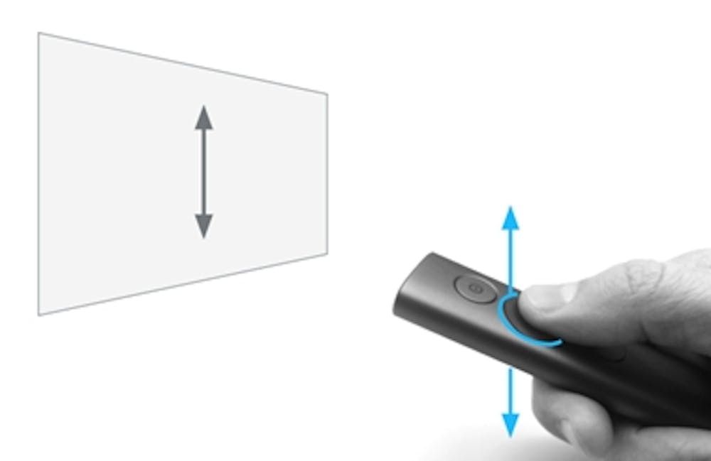 Adjust volume or scroll functions with Logitech Spotlight