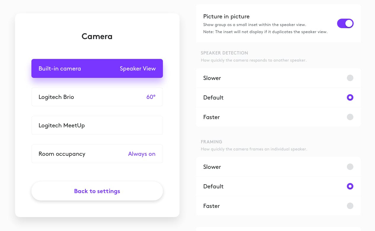 RightSight 2: Speaker View, Group View, & Grid View Logitech CollabOS