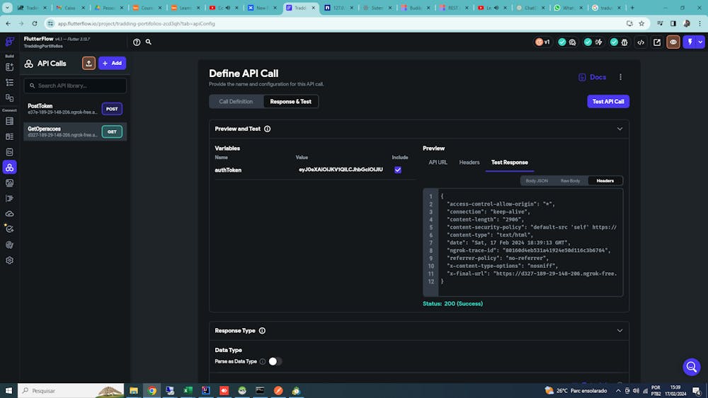 Return 200 but NULL Flutterflow