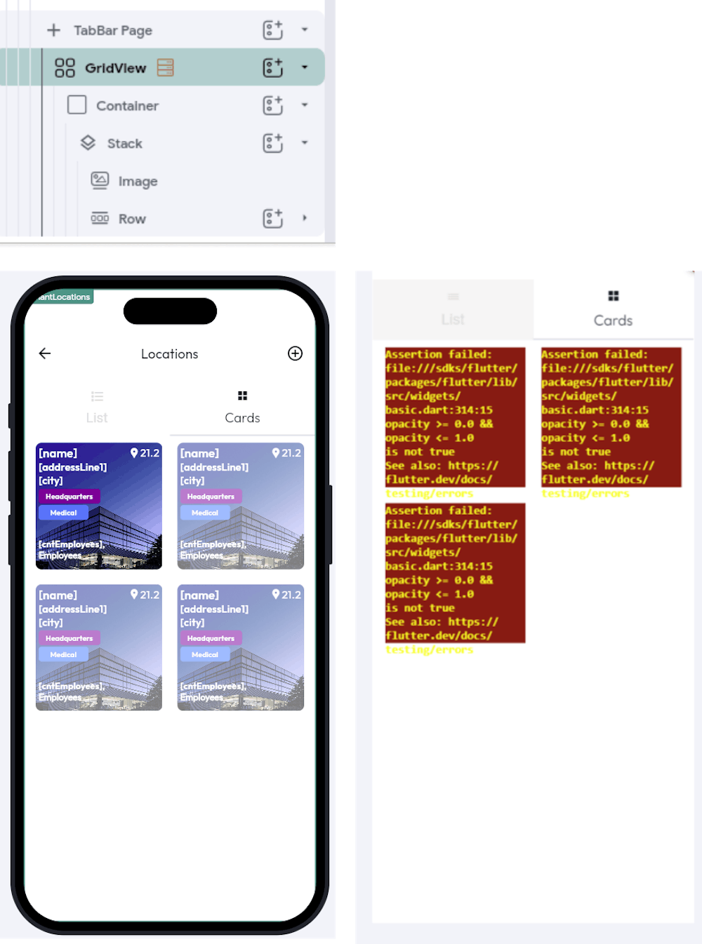 Tab View - with Container + Stack with Image - error
