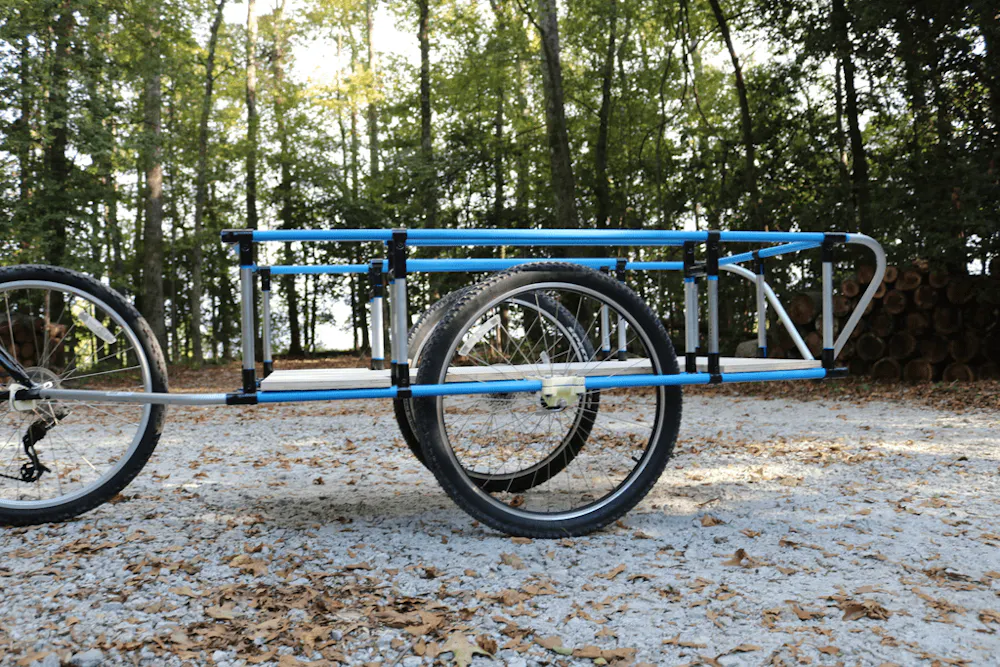 We built this bike cart out of EMT conduit for our...
