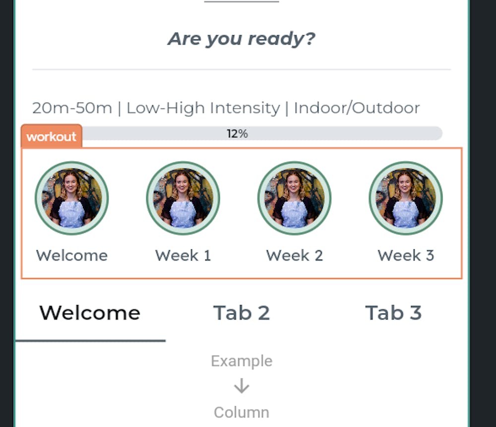 How to make a component a tab bar heading