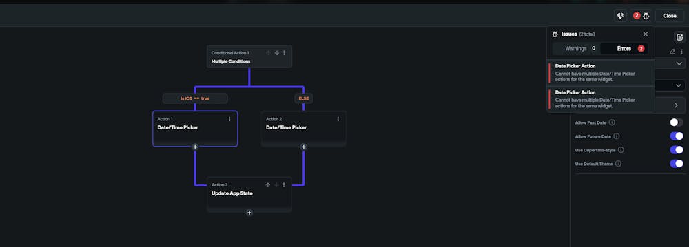 is it possible to have different Date/Time picker based on device OS on the same action?