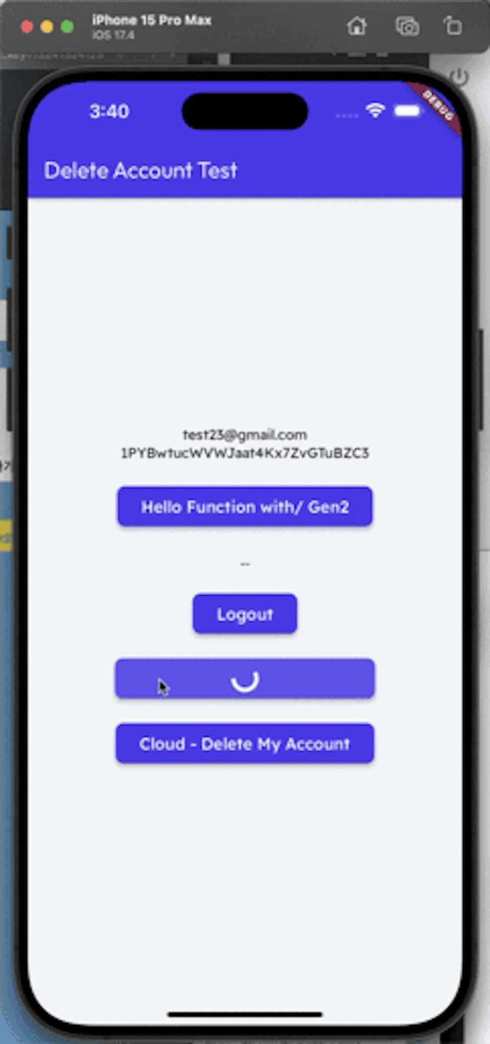 A cloud function to delete user account with requiring recent login