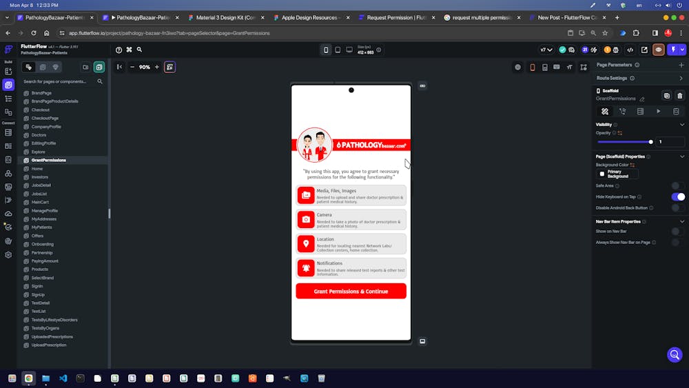 Multiple Permissions Inside Flutterflow 
