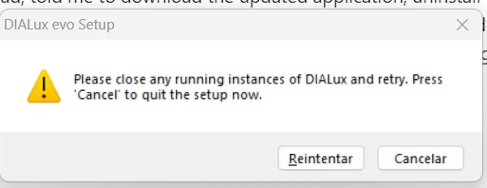Failure to install