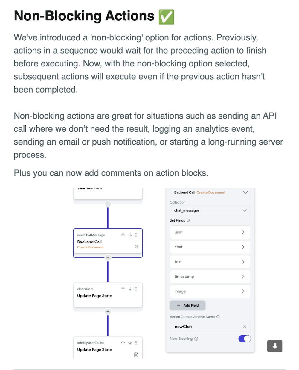 Does the new 'non blocking actions' feature make Cloud Functions redundant?