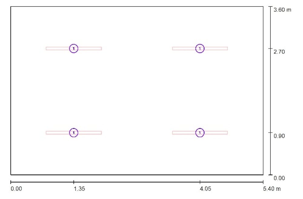 ruler in 2D view luminaire layout plan (Dialux EVO)
