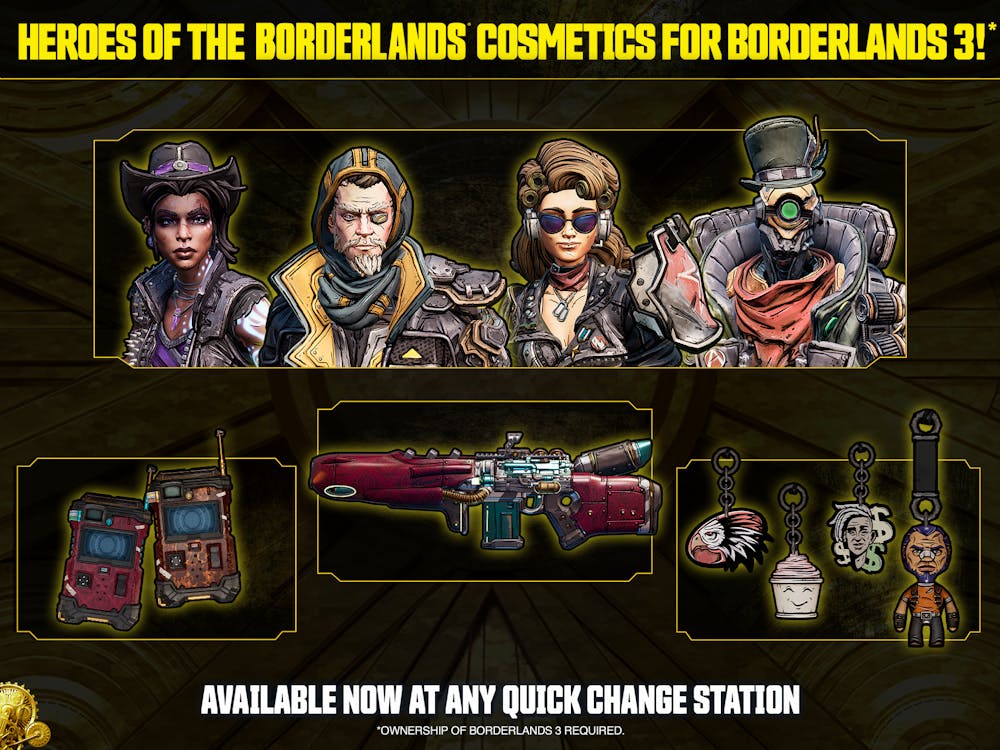 Free Heroes of the Borderlands cosmetics for Borderlands 3