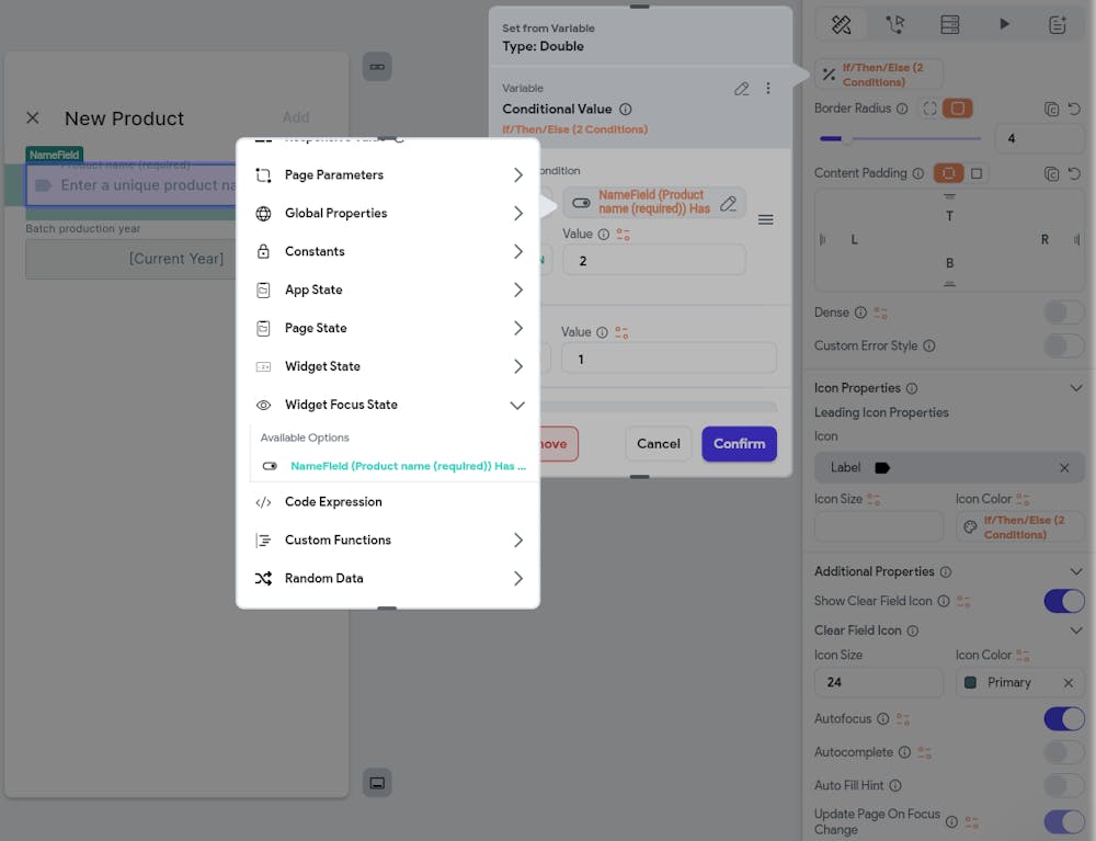 How can I update the TextField border width "On Focus Changed"?