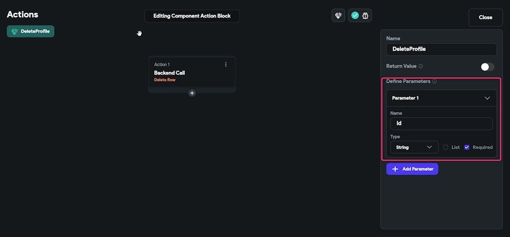 Missing Action Parameters in 'Action Blocks'