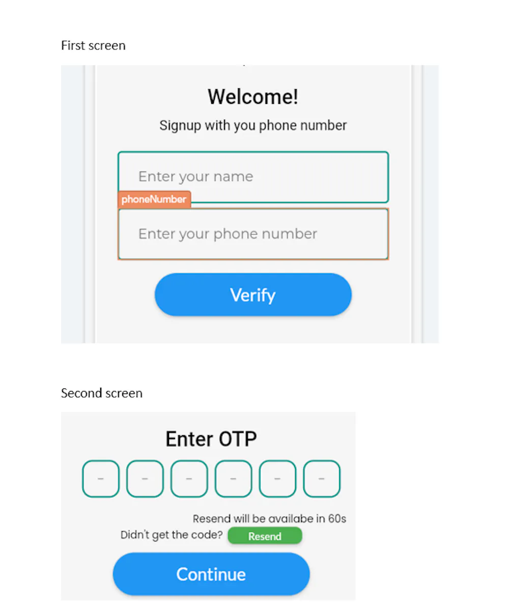 Phone login with local sms service provider.