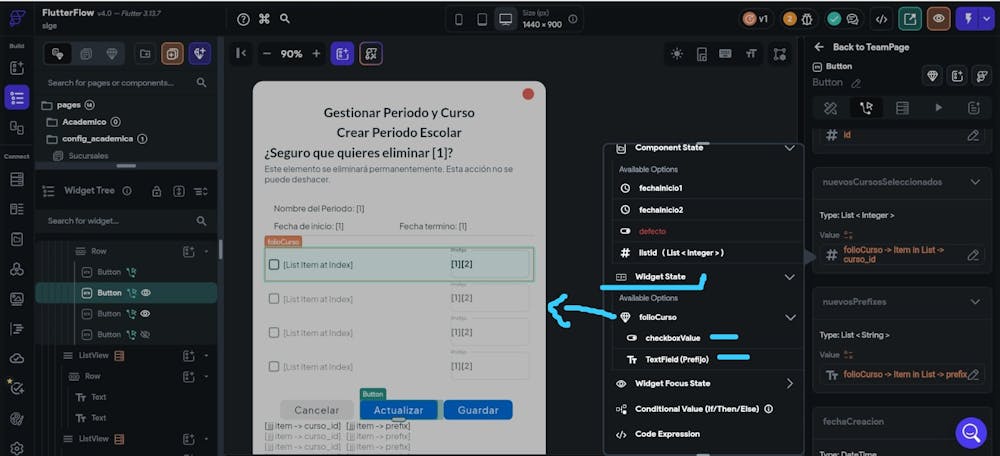 Save checkbox selections.