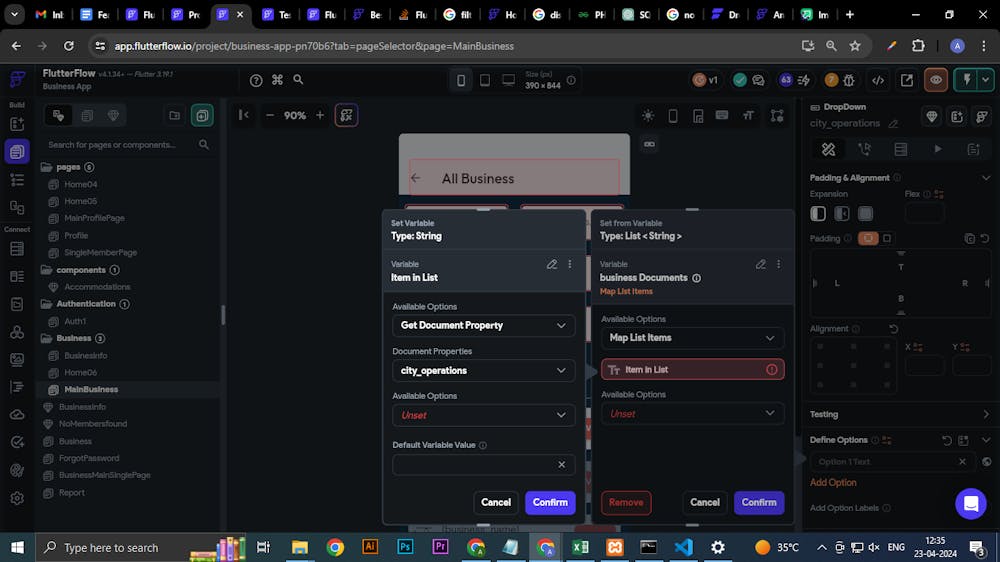 How to display the values stored in the list in dropdown?