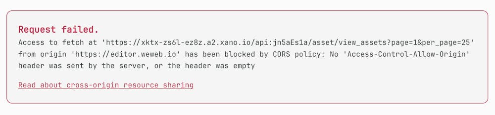 Network Error 502 | (WeWeb + Xano)