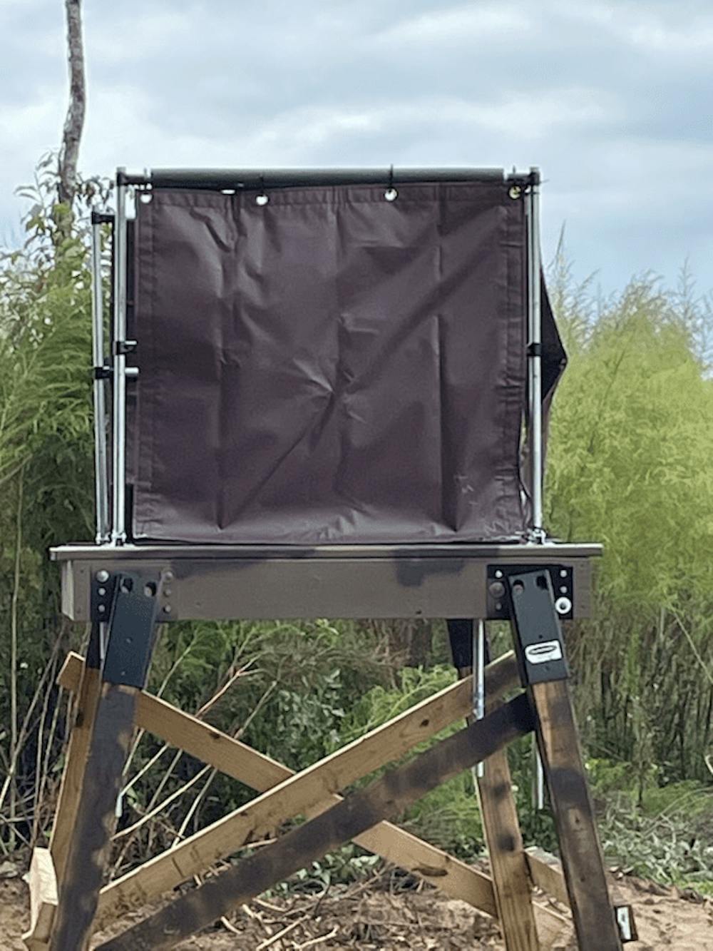 Roy built an elevated hunting stand and used Maker...