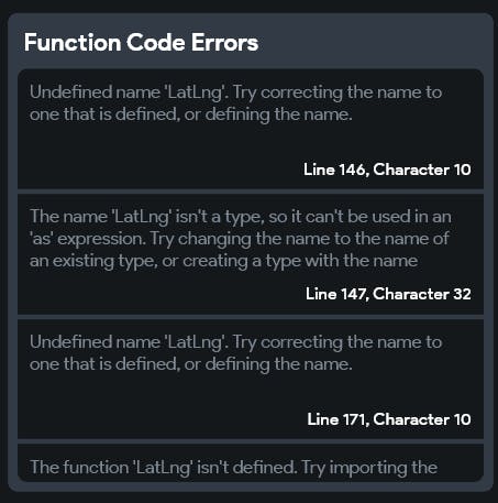 Undefined name 'LatLng"