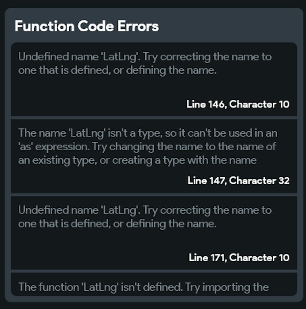 Undefined name 'LatLng"