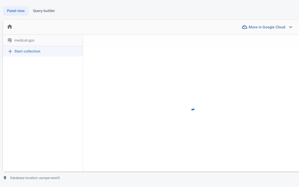 Firestore Database Shows No Collections Rather Its Only Loading All The Time 
