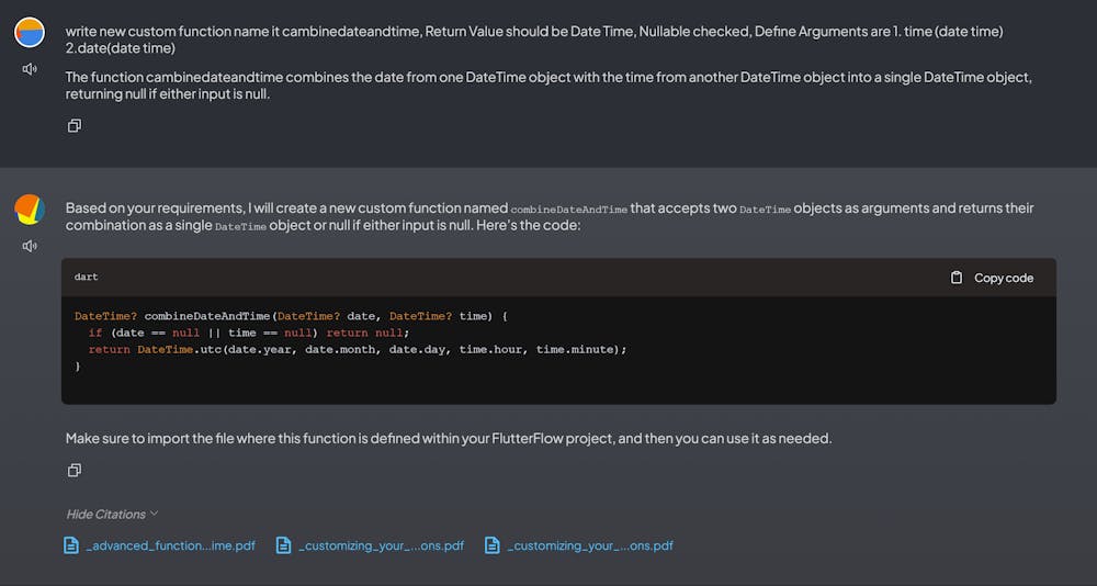 My FlutterFlow Custom Code GPT