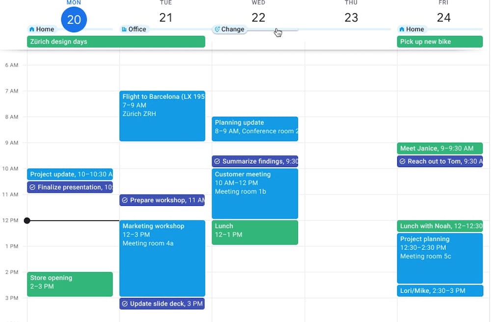 Calendar Design - dynamically resize column based on data
