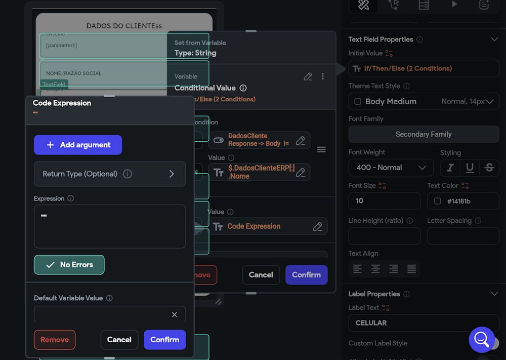 How To Leave A Textfield With Label Text Using A Value Conditional Ifthenelse