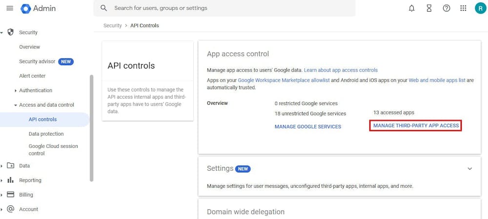 [Google] Administrator guide to configure API access control for Logitech applications