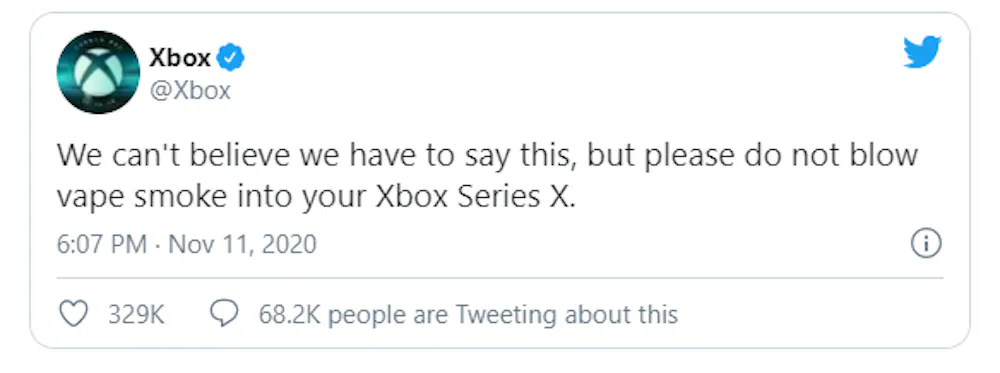 Microsoft: ‘Please do not blow vape smoke into your Xbox Series X
