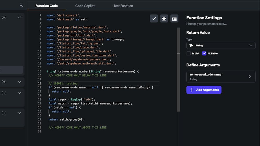 Trim the text in textfield how to insert the custom function