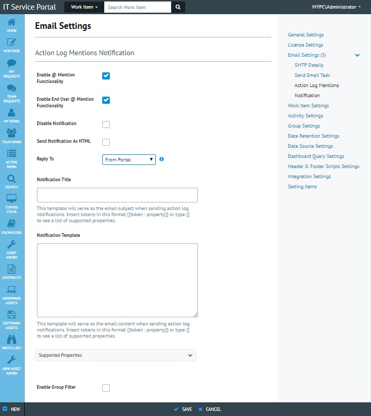 User Guide: Configuring the @mentions Notification for Action Log