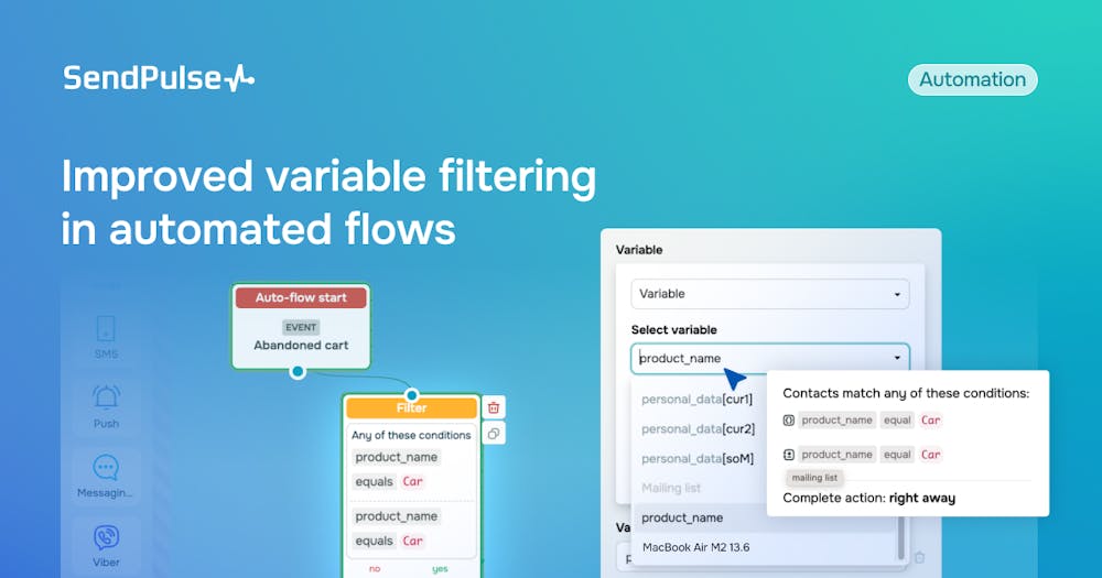 Improved variable filtering in automated flows