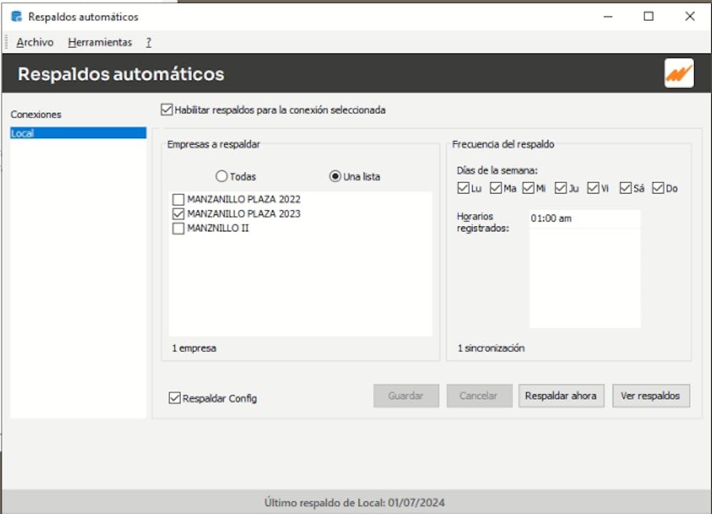 RESPALDO AUTOMATICO 2024 CONSUME MUCHO RECURSO DEL SERVIDOR EN HORARIO DIFERENTE A LO PROGRAMADO